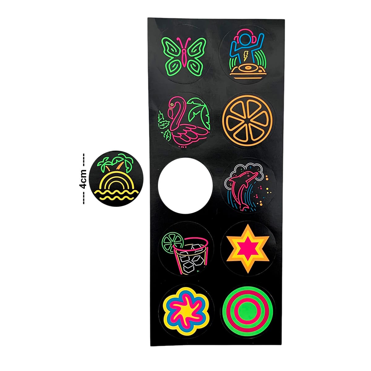 Adesivo Tag Festa Neon Tropical.