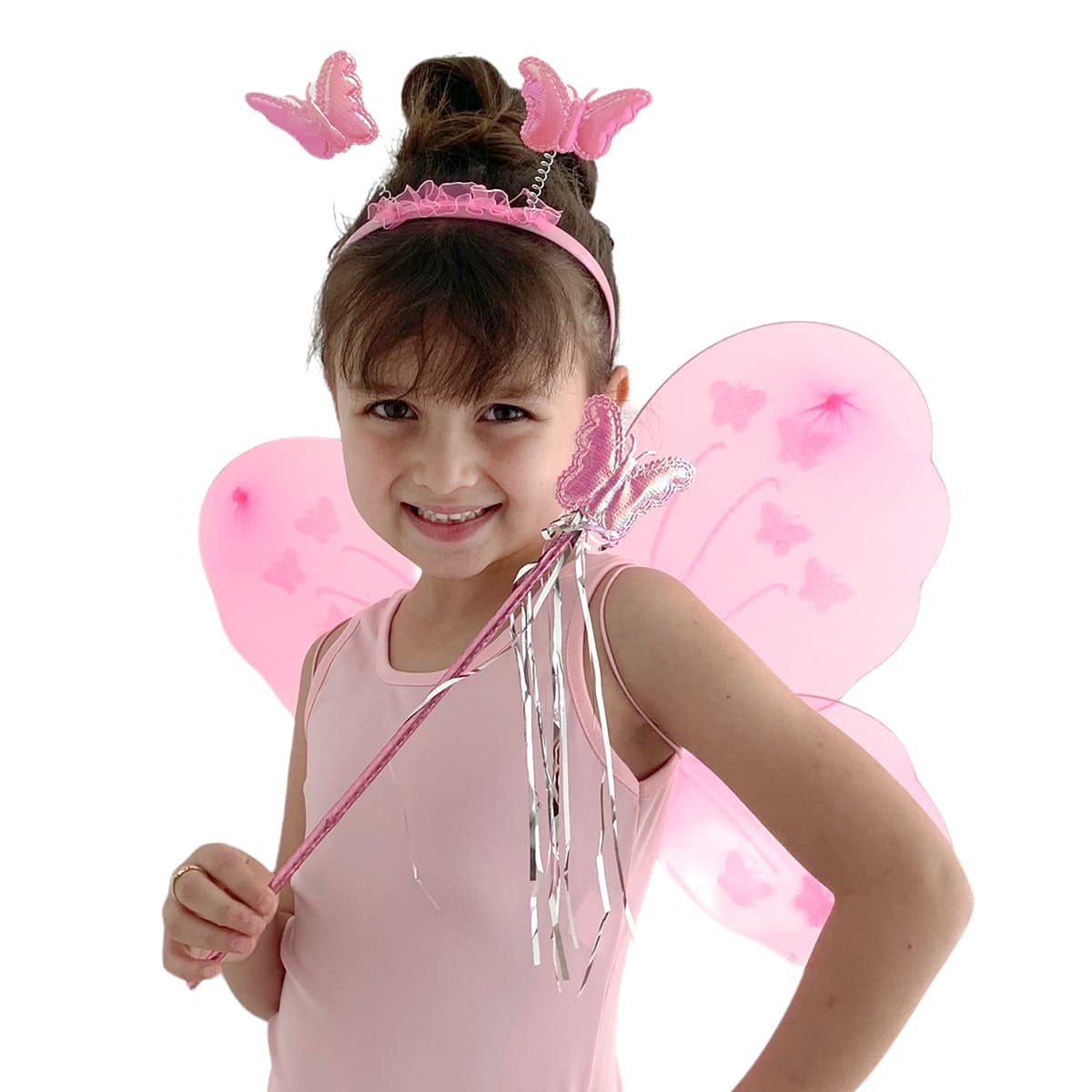 Kit Asa de Borboleta com Varinha e Tiara Fantasia para Carnaval Escolha ...