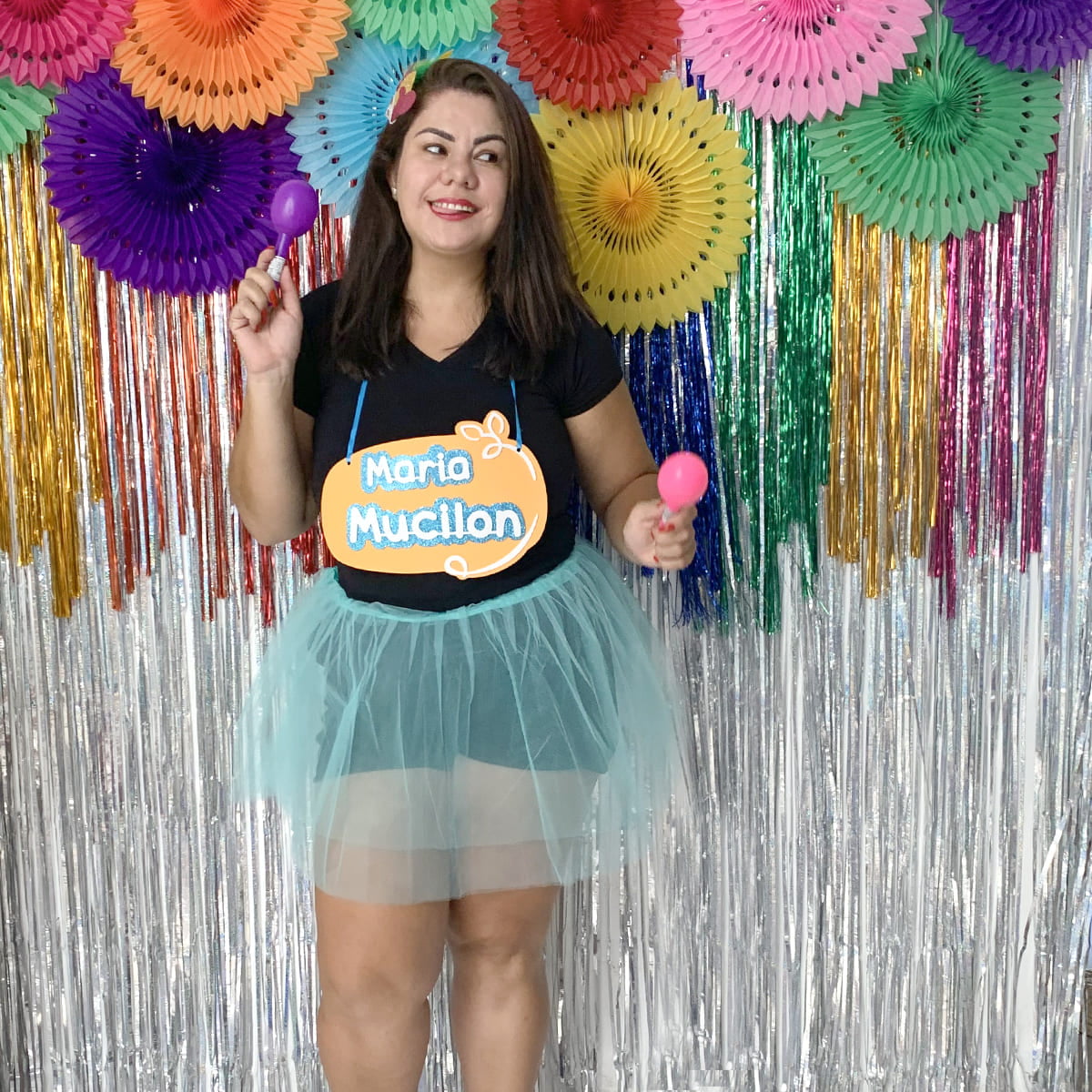 Plaquinha para Fantasia Maria Mucilon.