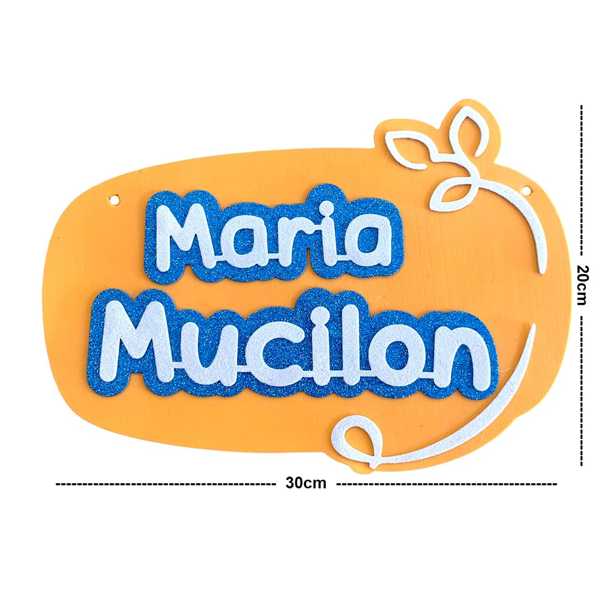 Plaquinha para Fantasia Maria Mucilon.