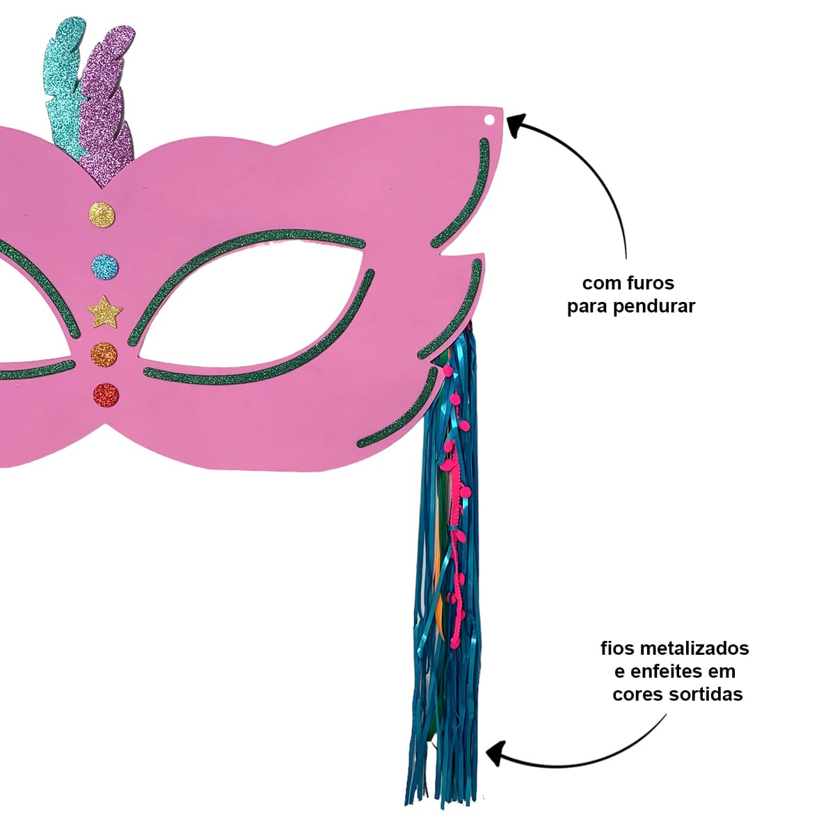 Máscara Decorativa Cat Carnaval Folia.