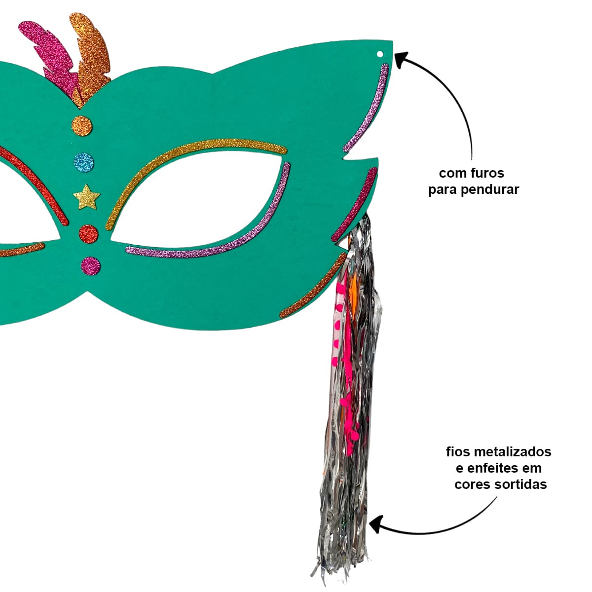 Máscara Decorativa Cat Carnaval Folia.