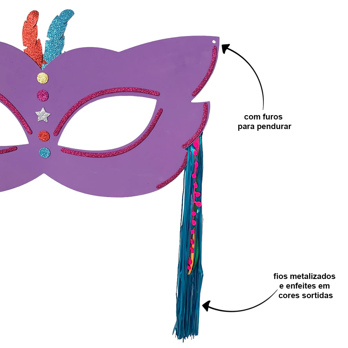 Máscara Decorativa Cat Carnaval Folia.