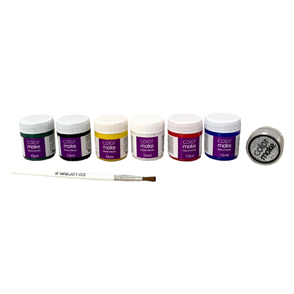 Kit Tinta Facial Líquida e Glitter Maquiagem Artística.
