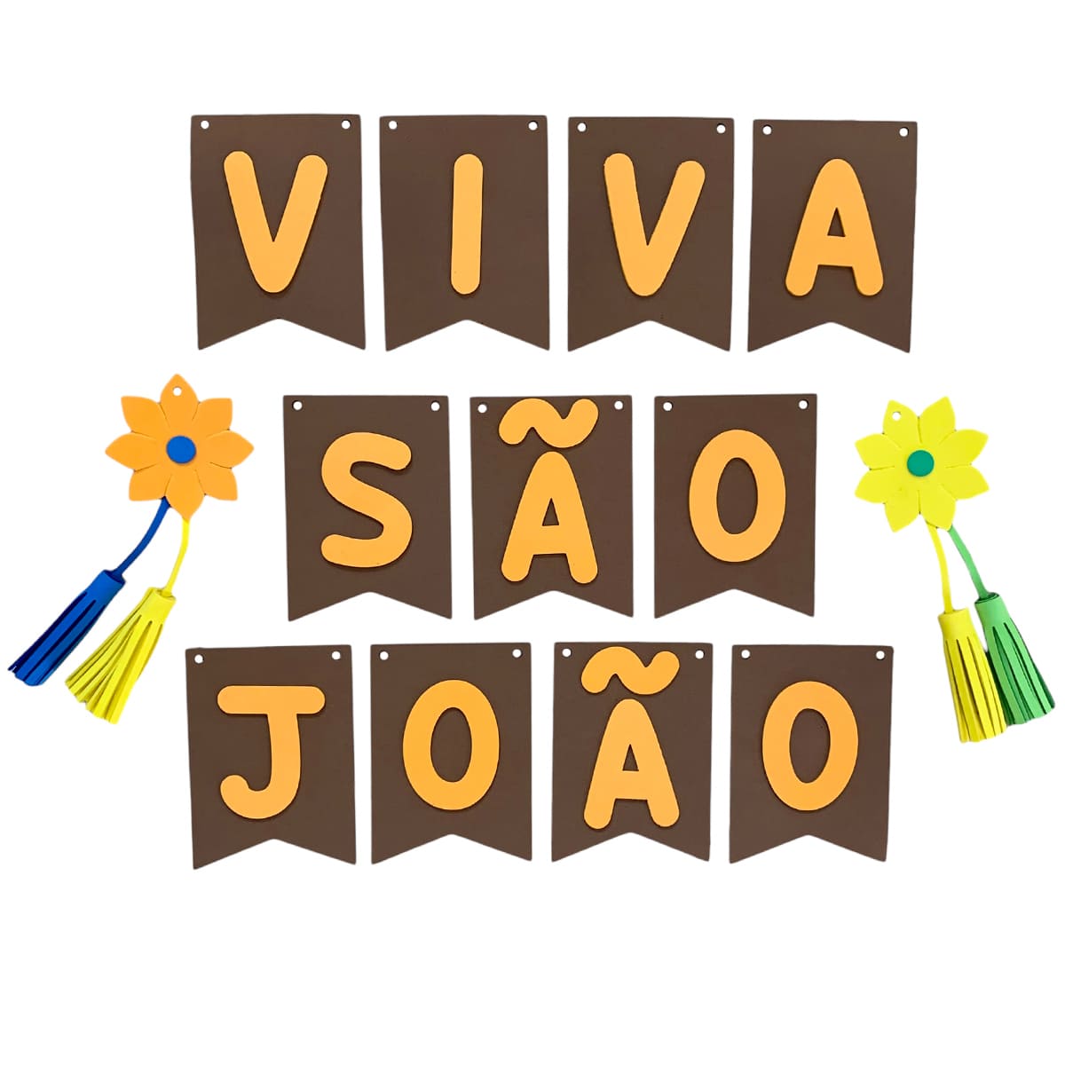 Bandeirinha Flâmula Decorativa EVA Viva São João.