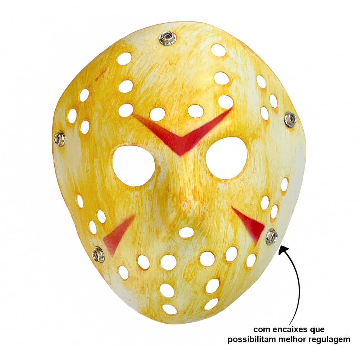 Máscara Jason Friday The 13th Amarelada Acessório para Fantasia.