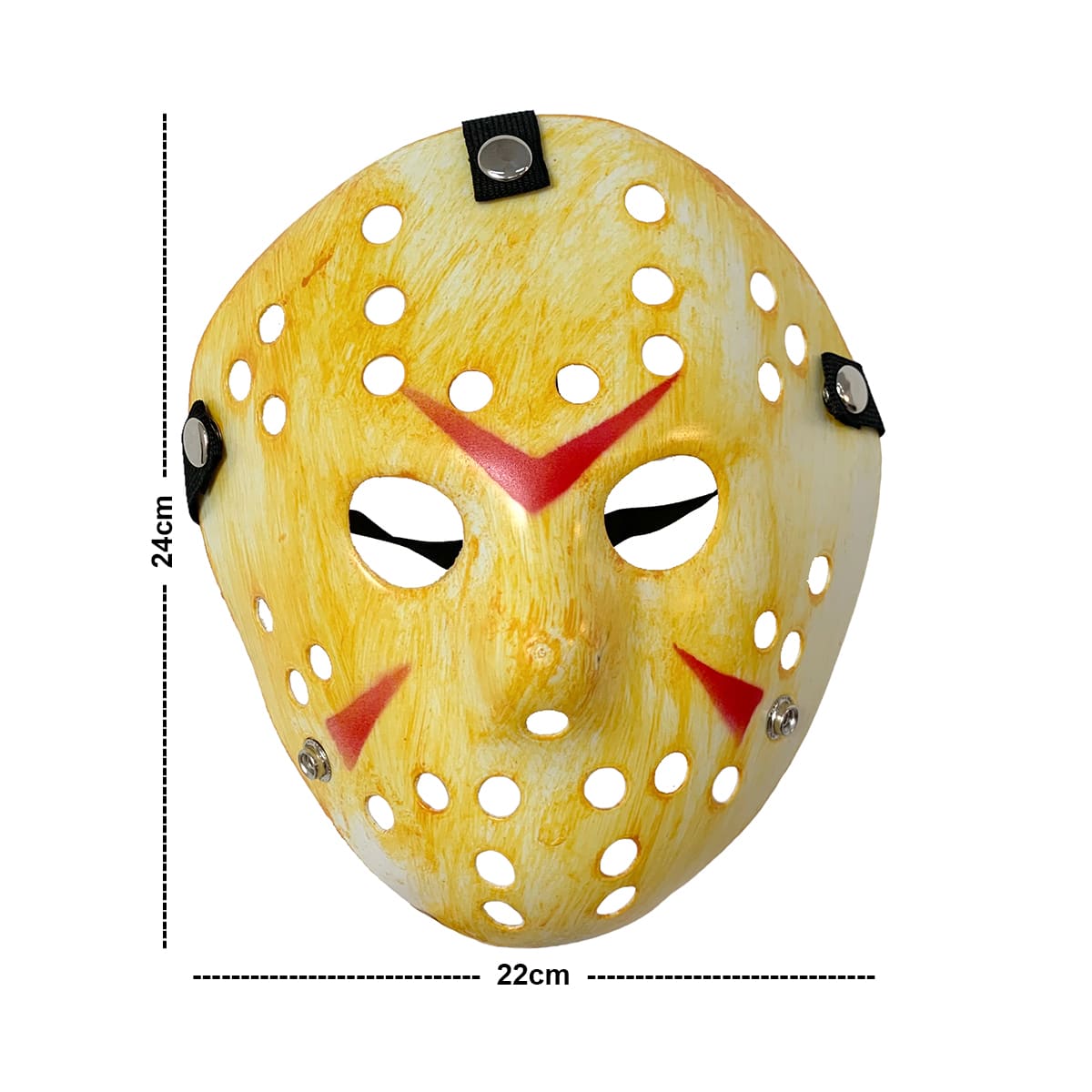 Máscara Jason Friday The 13th Amarelada Acessório para Fantasia.