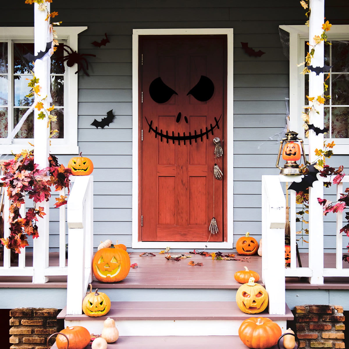 Painel Decorativo Para Porta Rosto Macabro Halloween.
