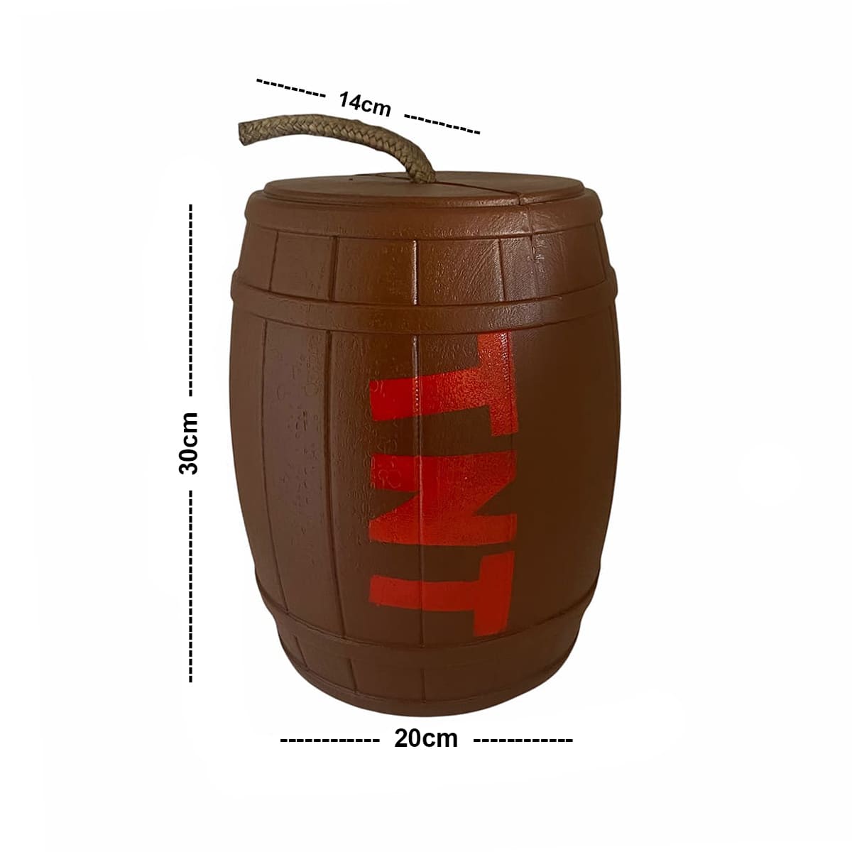 Barril Decorativo TNT Explosivo Marrom