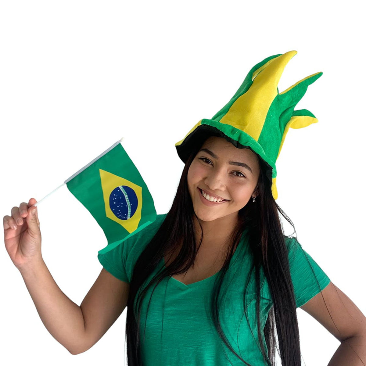 Bandeira Brasil Tecido 14 x 20 cm com Cabo