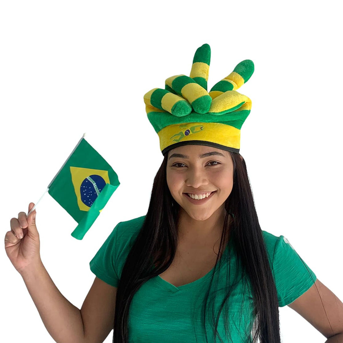 Bandeira Brasil Tecido 14 x 20 cm com Cabo