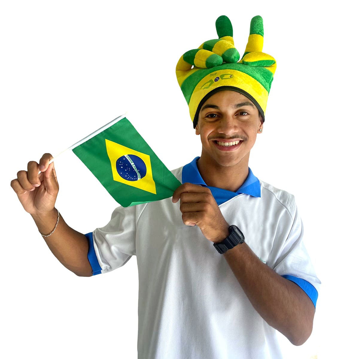 Bandeira Brasil Tecido 14 x 20 cm com Cabo