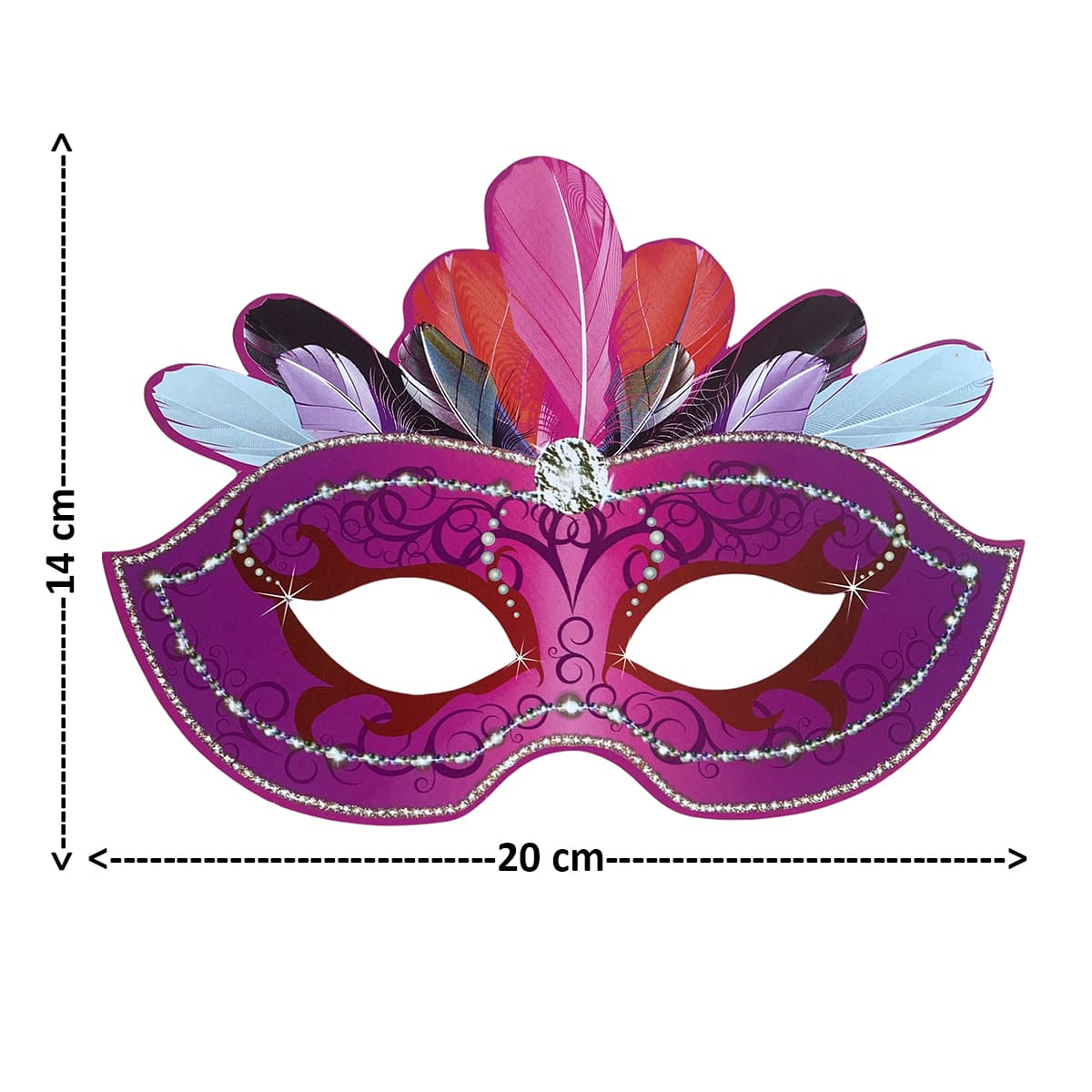 Painel Máscara Carnaval Papel Cartonado 3 unidades